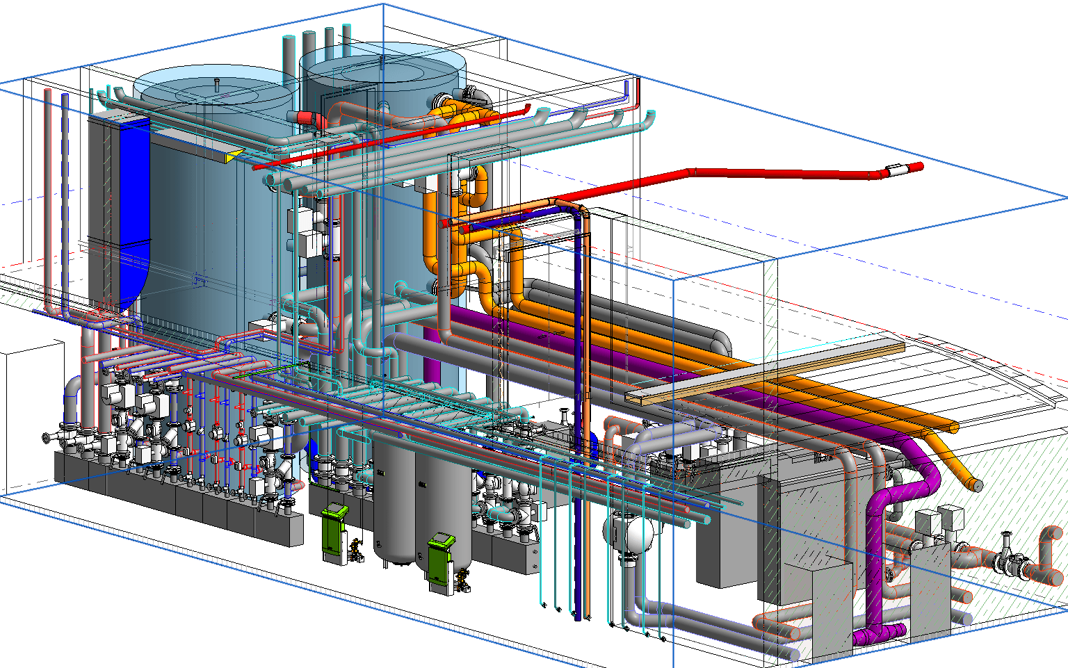 BIM - TGA Planung 3-fach Turnhalle auch ohne Architekturmodell.