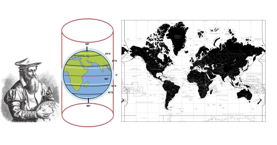 El Mundo de 1848 en proyección Mercator