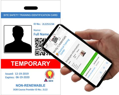 Temporary Site Safety Training Card