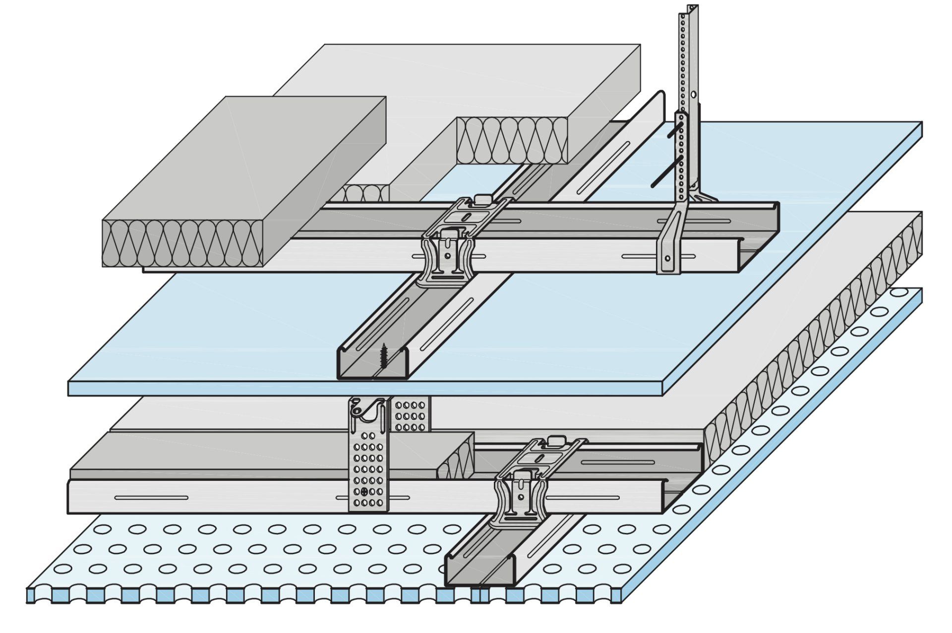 Akustikputzdecke Knauf D126 Cleaneo® Akustik Decke für fumi Akustikputz®