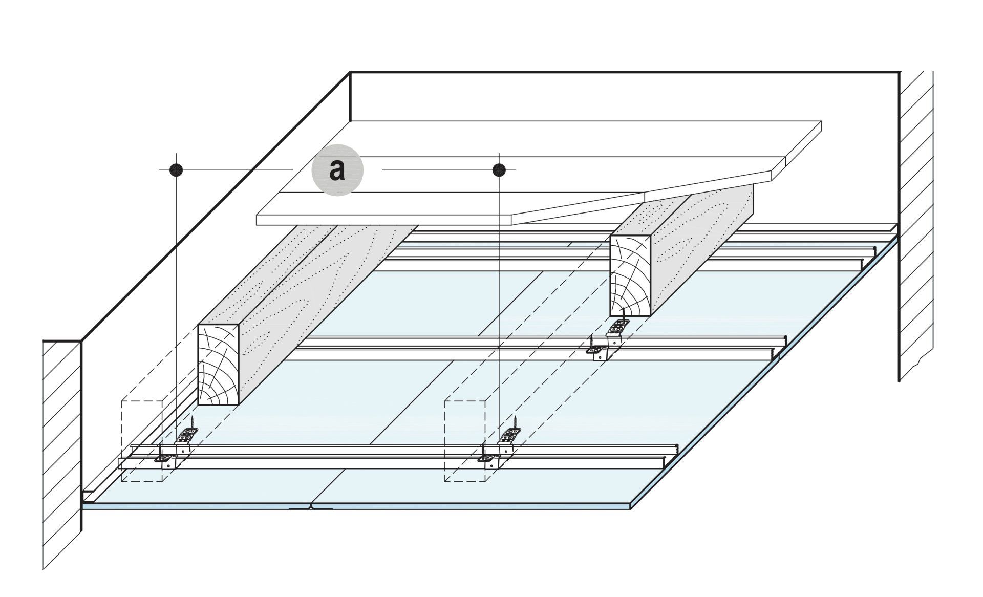 Design-Decken, Unterdecken, Dachsystem, Holzbalkendecken-System