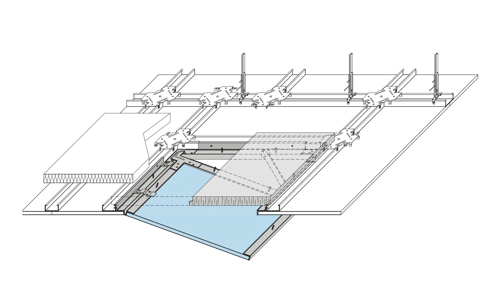 Design-Decken, Unterdecken, Dachsystem, Holzbalkendecken-System