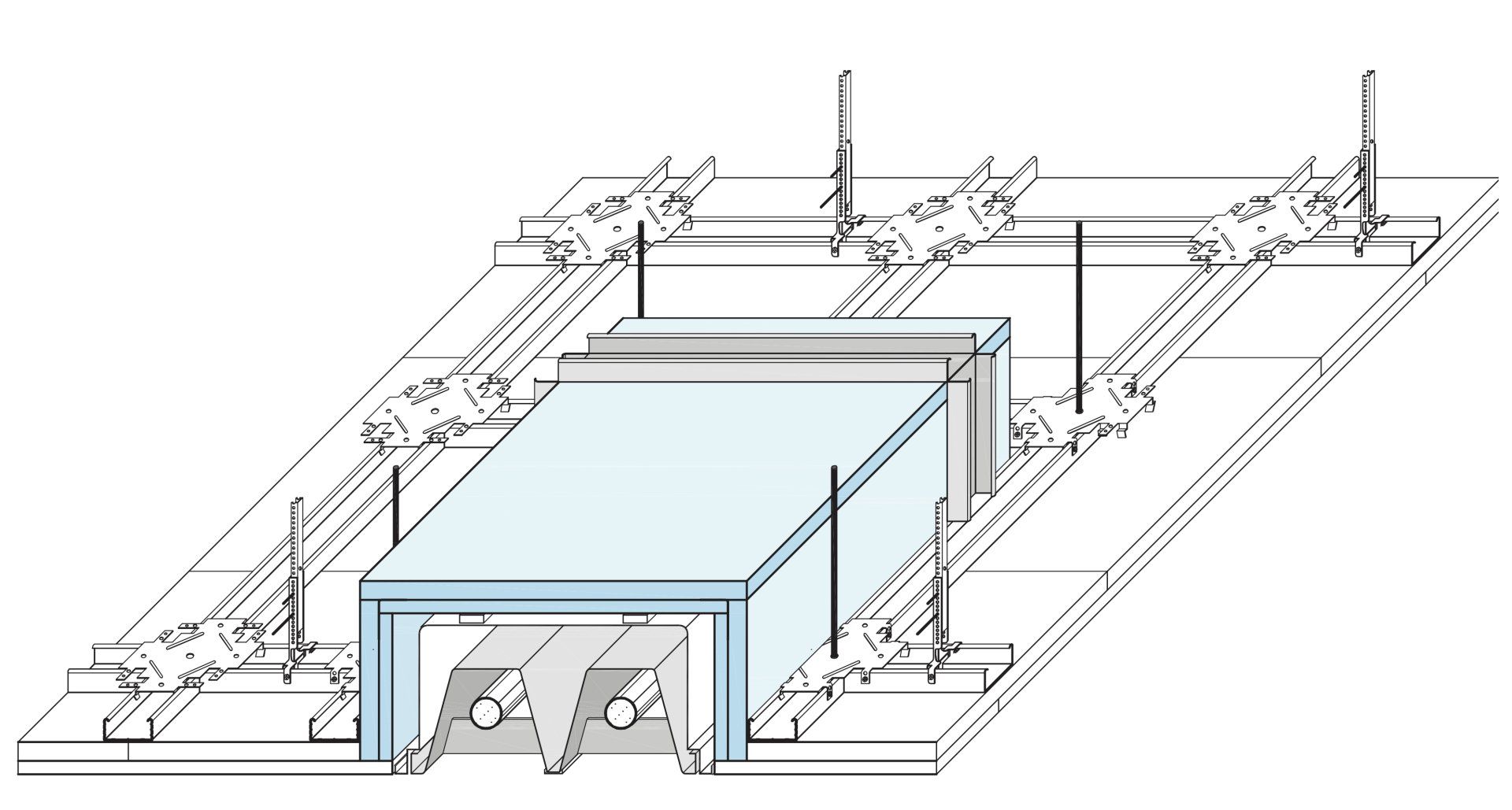 Design-Decken, Unterdecken, Dachsystem, Holzbalkendecken-System