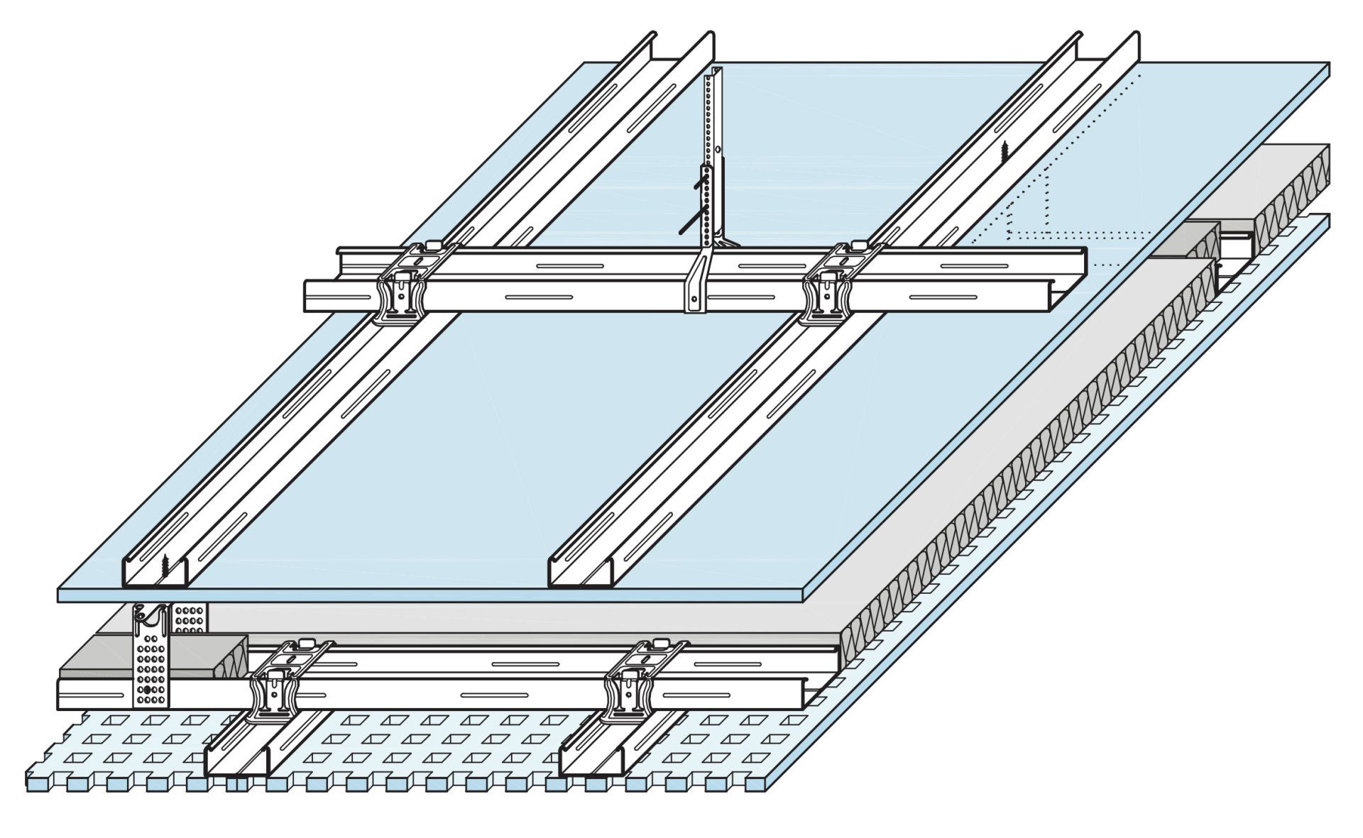 Knauf Cleaneo® Akustik Designdecke ist eine gelochte oder geschlitzte ...