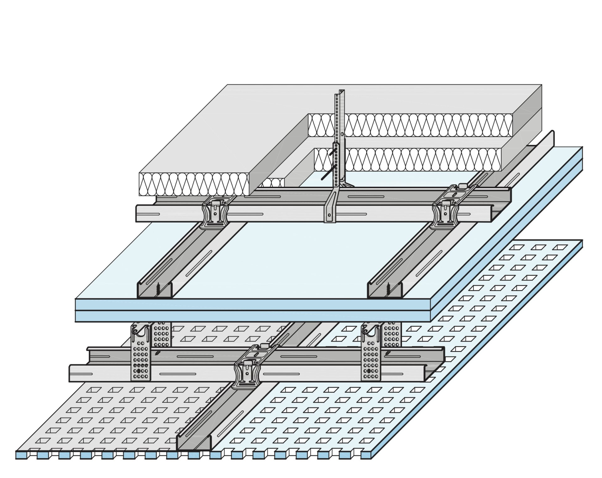 Knauf Cleaneo® Akustik Designdecke ist eine gelochte oder geschlitzte ...