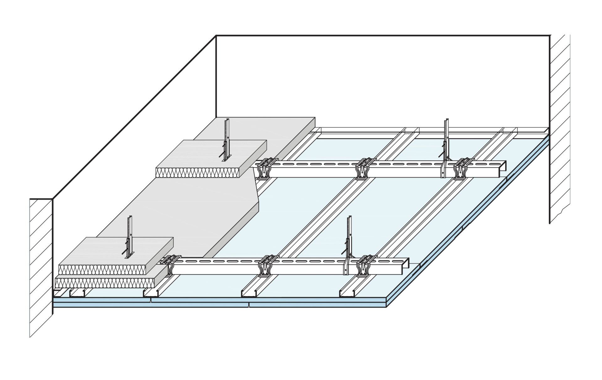 Design-Decken, Unterdecken, Dachsystem, Holzbalkendecken-System