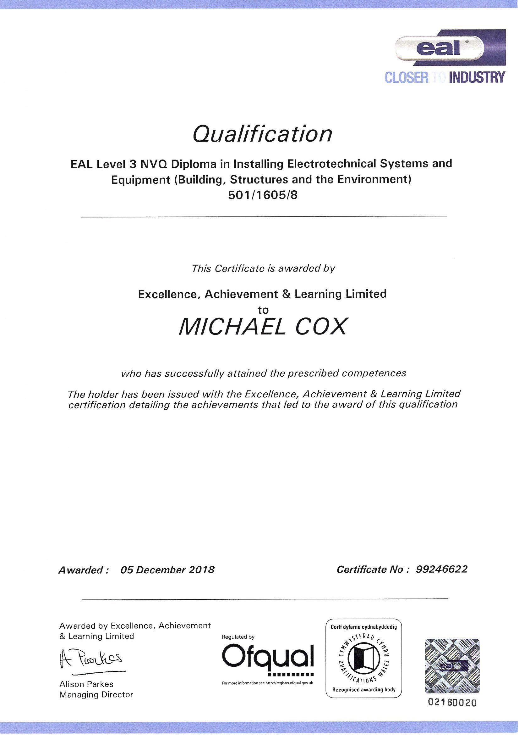 Approved Electrician based in North Devon, Bideford