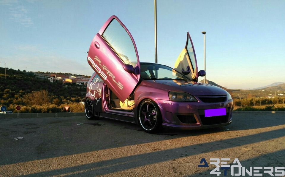 REPORTAJE COCHE TUNING AREA4TUNERS Opel Corsa Purple Ride Bubble