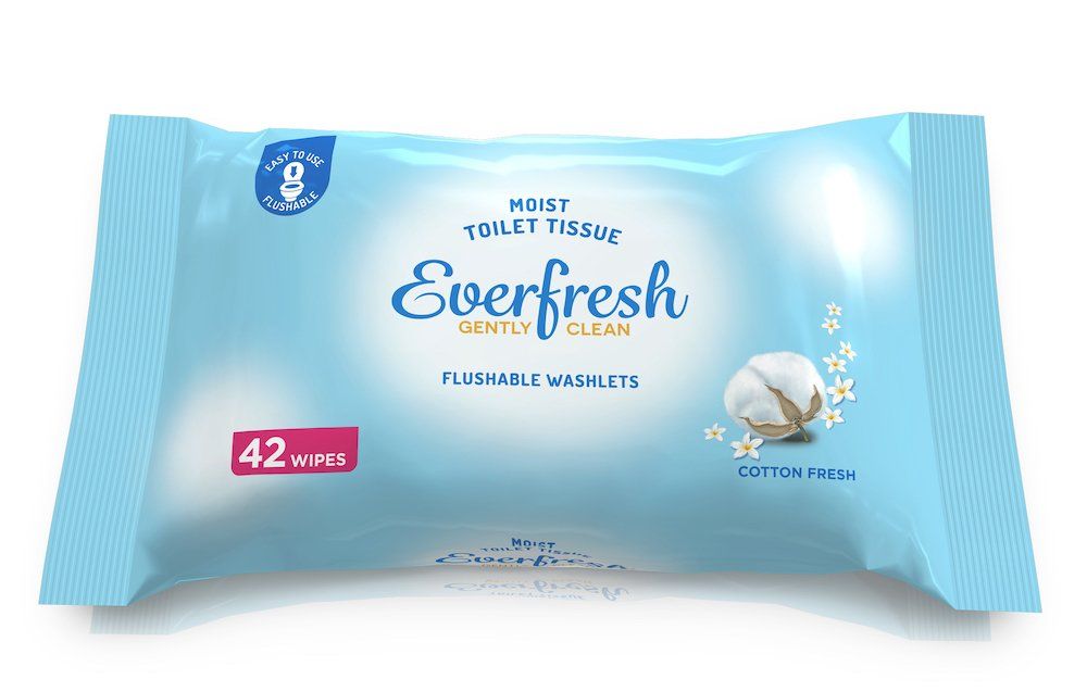 Everfresh Baby and Flushable Toddler and Adult Moist Toilet Wipes