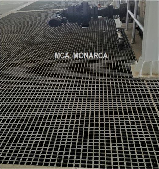 rejillas de fibra de vidrio, pultruidas y moldeadas