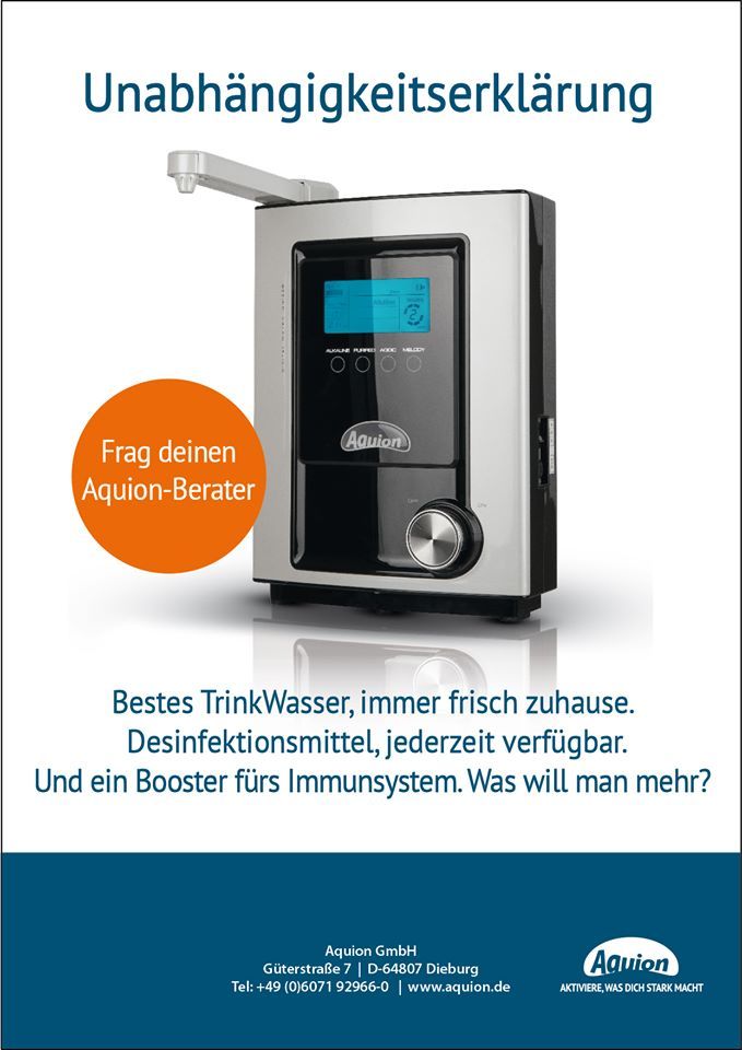Aquion: basisches und ionisisertes Wasser für Deine Gesundheit