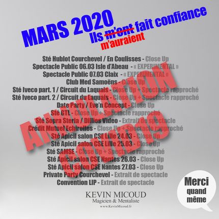 KEVIN MICOUD Magicien Mentaliste Grenoble Lyon Genève EVENEMENT