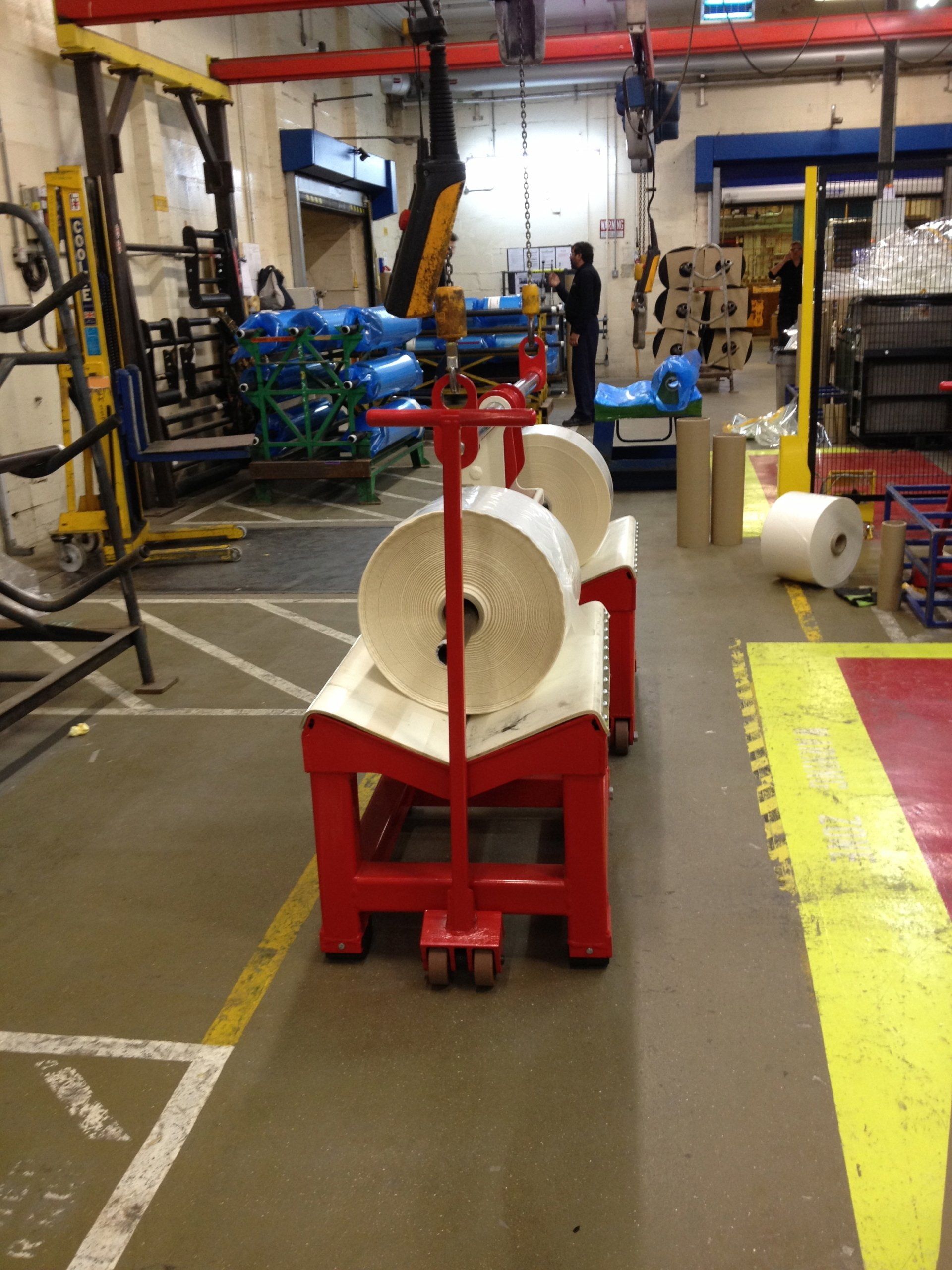 Roll Reel Material Handing, Retractable Tape Safety Barrier