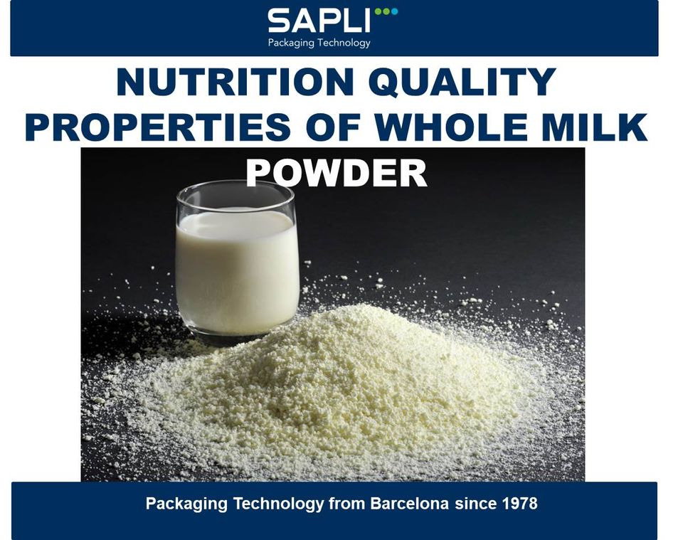 NUTRITION QUALITY PROPERTIES OF WHOLE MILK POWDER