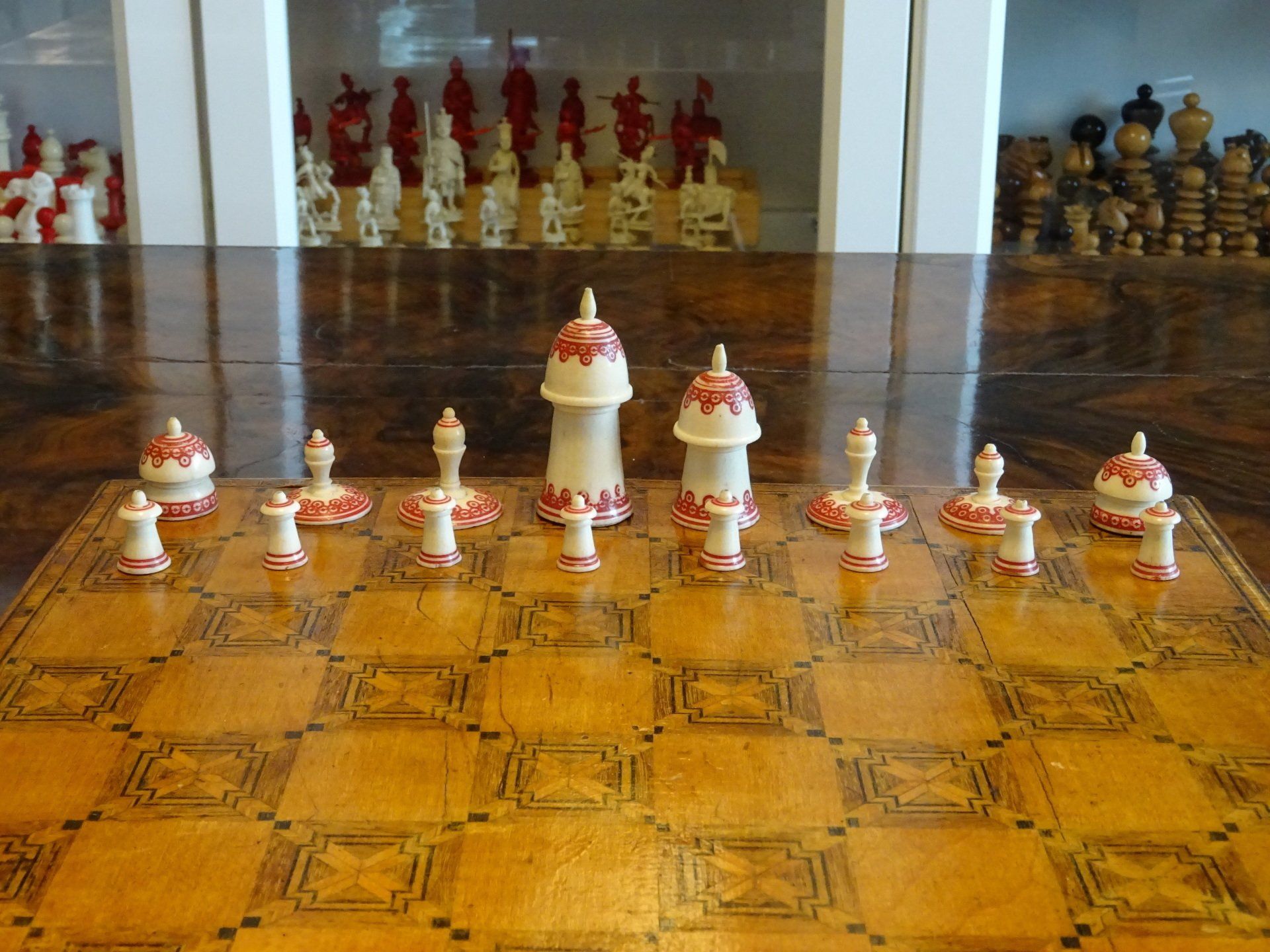 Indian Bone Chess Set, "Hindu" pattern, ca. 1900