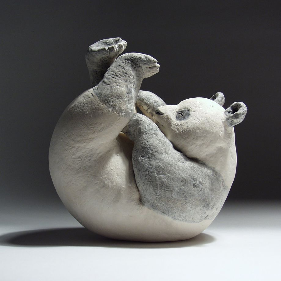 Zoe Whiteside artist making ceramic animal sculptures