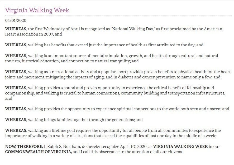National Walking Week 2021 in the USA