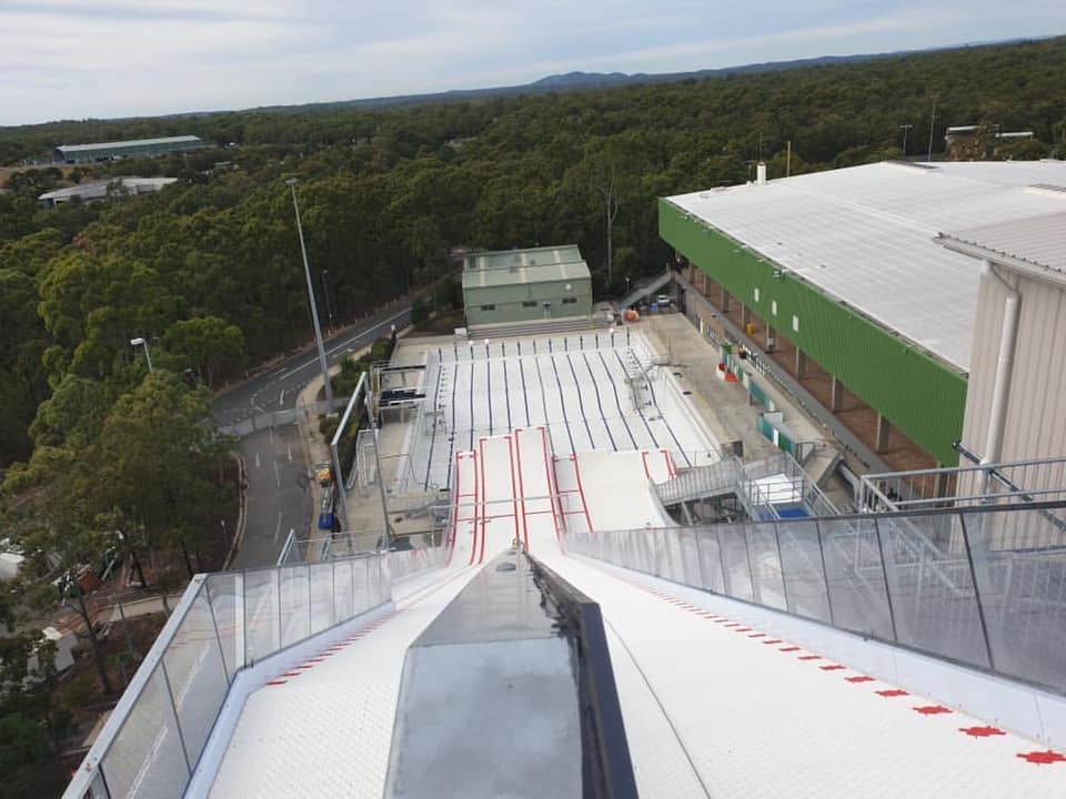 Huge freestyle water ramp in Brisbane