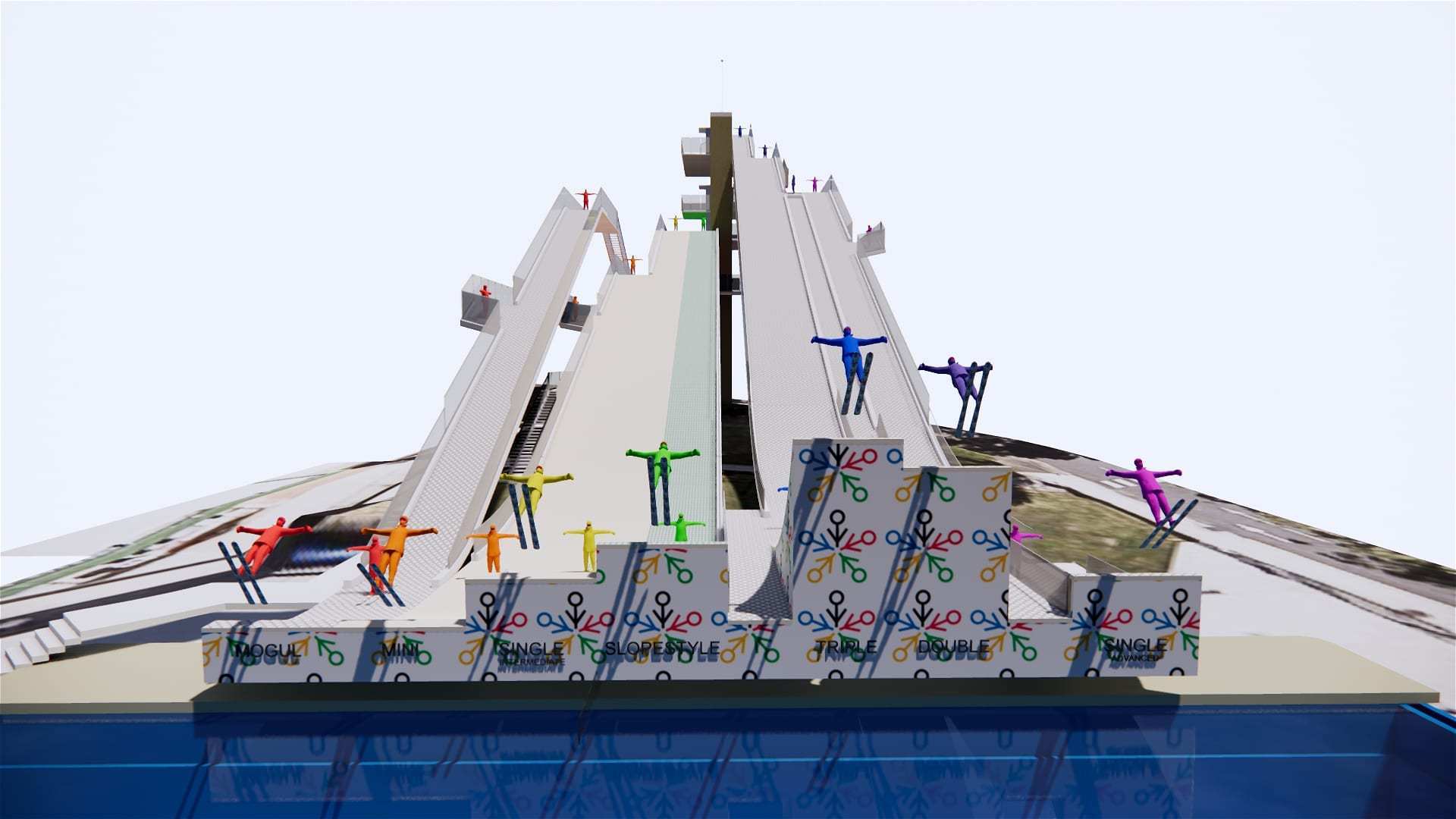 Huge freestyle water ramp in Brisbane