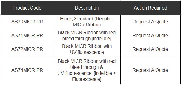 MICR Encoder Ribbon NCR | Indelible Walther Maverick Rototype