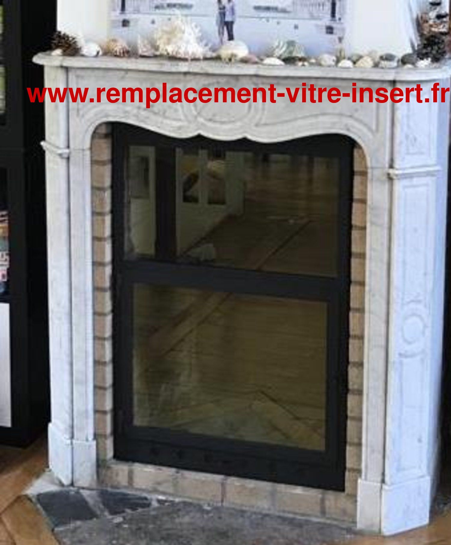 Remplacement vitre d'insert pose à domicile, installe verre cheminée